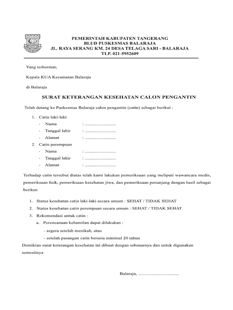 77 Surat Keterangan Catin | PDF