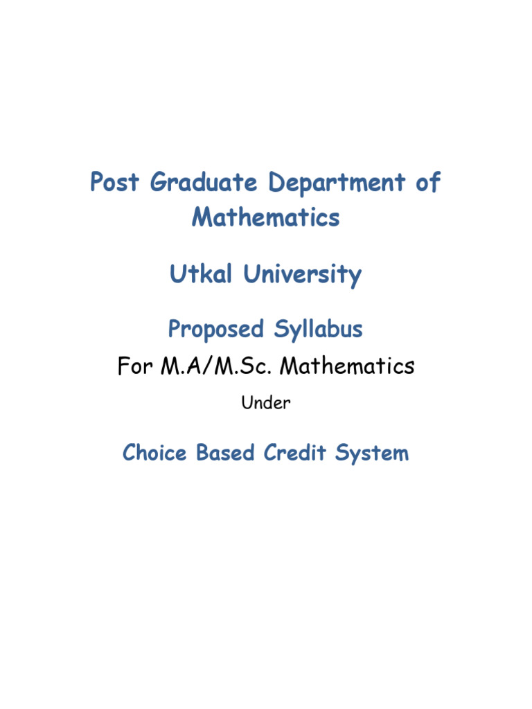 M.Sc Mathematics Syllabus Overview | PDF | Teaching Methods & Materials