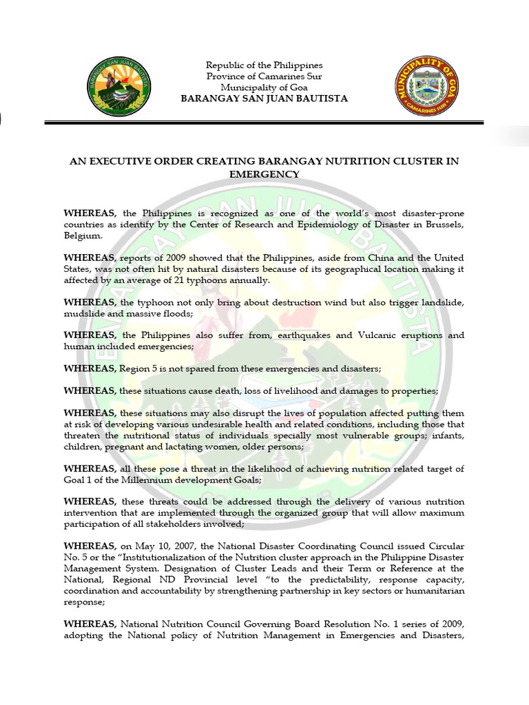 Nutrition Cluster Reso. | PDF | Emergency Management | Emergency