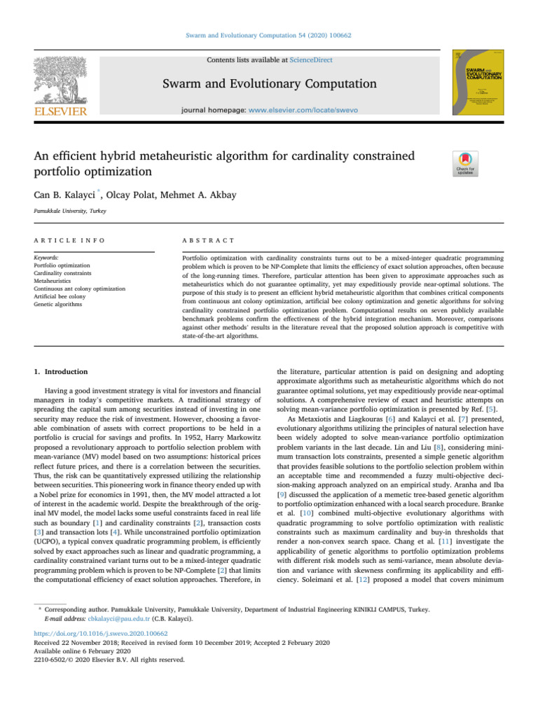 Paper 16 Pdf Metaheuristic Mathematical Optimization