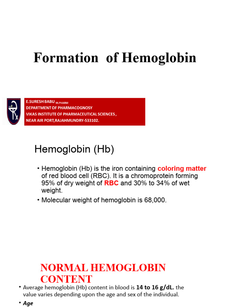 Hemoglobin Structure and Function Overview | PDF | Hemoglobin ...