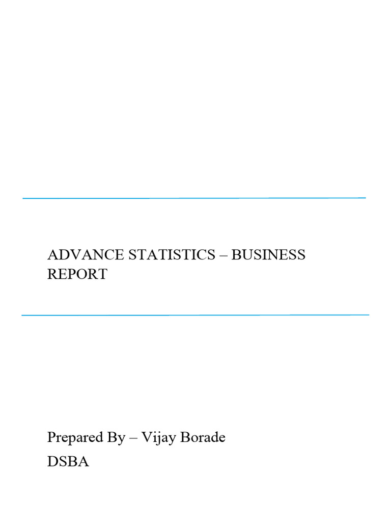 Advance Statistics - Project Business Report | PDF | Statistical ...
