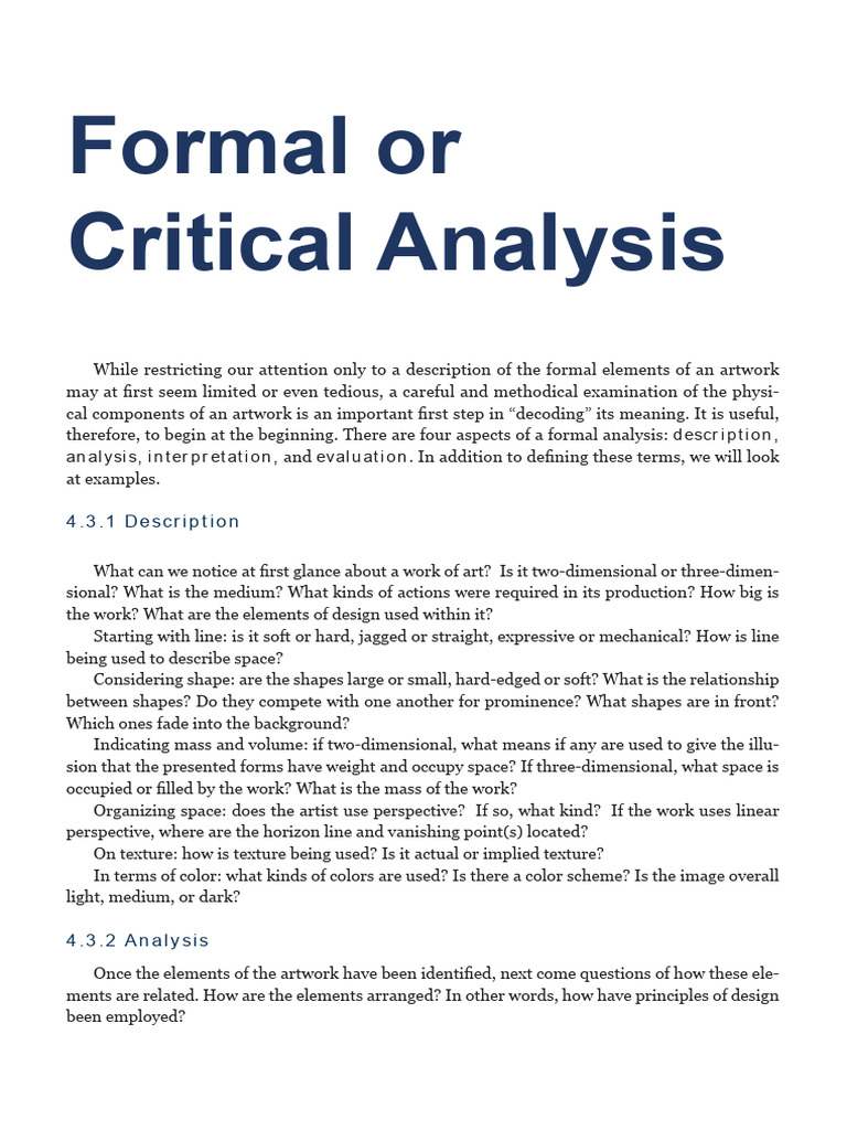 4 Step Critic of A Work of Art | PDF