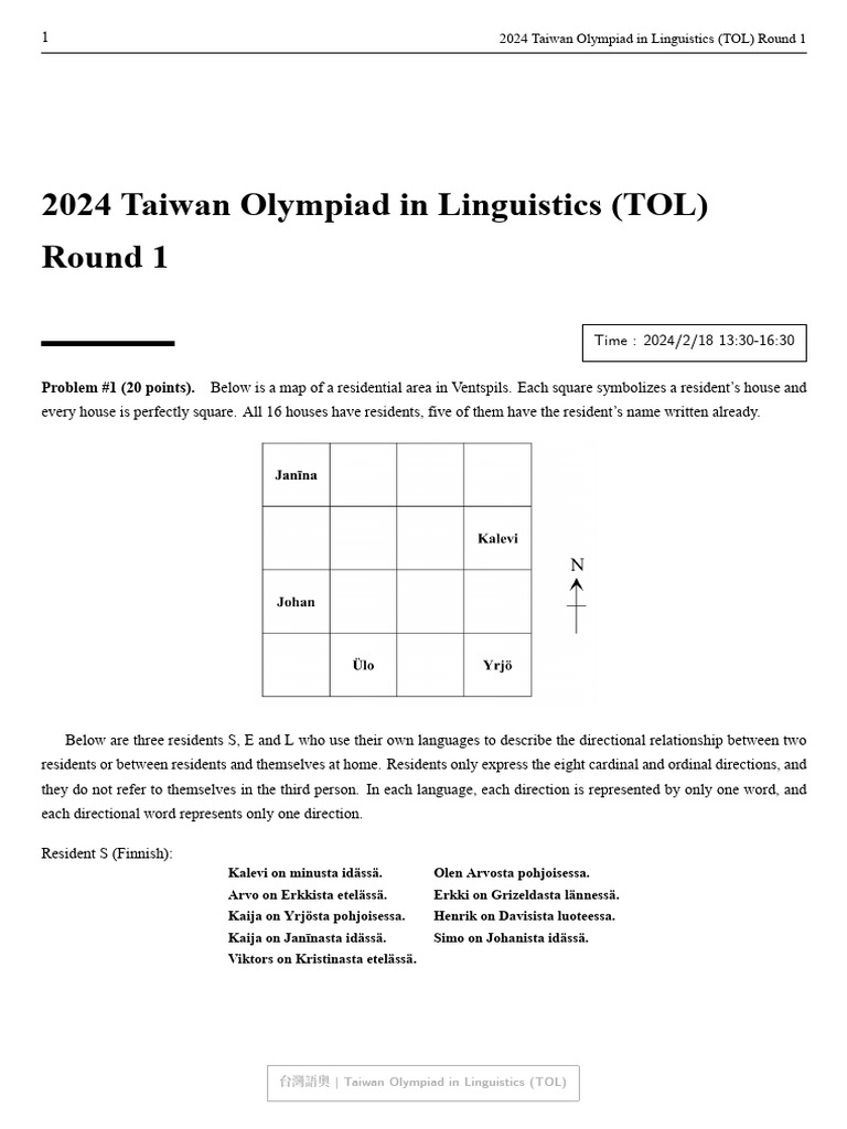 Linguistics Olympiad Challenge | PDF | Mandarin Chinese | Standard Chinese