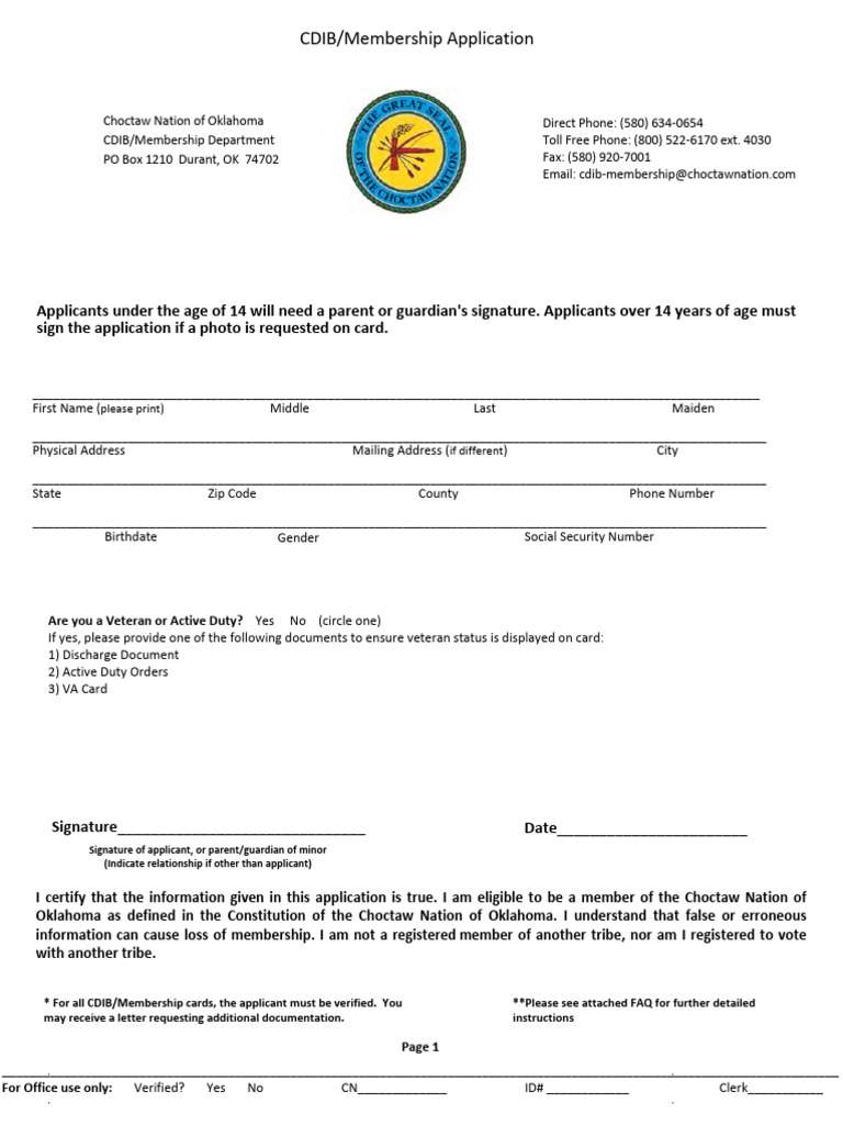 CDIB Membership Packet | PDF | Identity Document | Birth Certificate