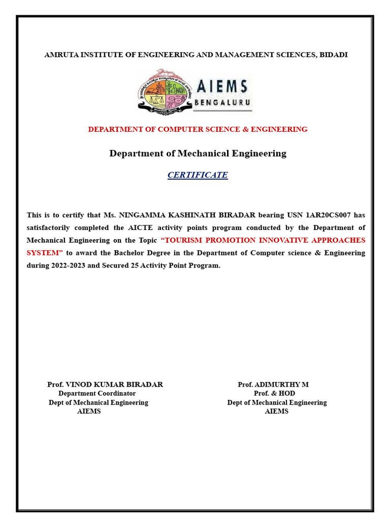 Certificate Mech | PDF