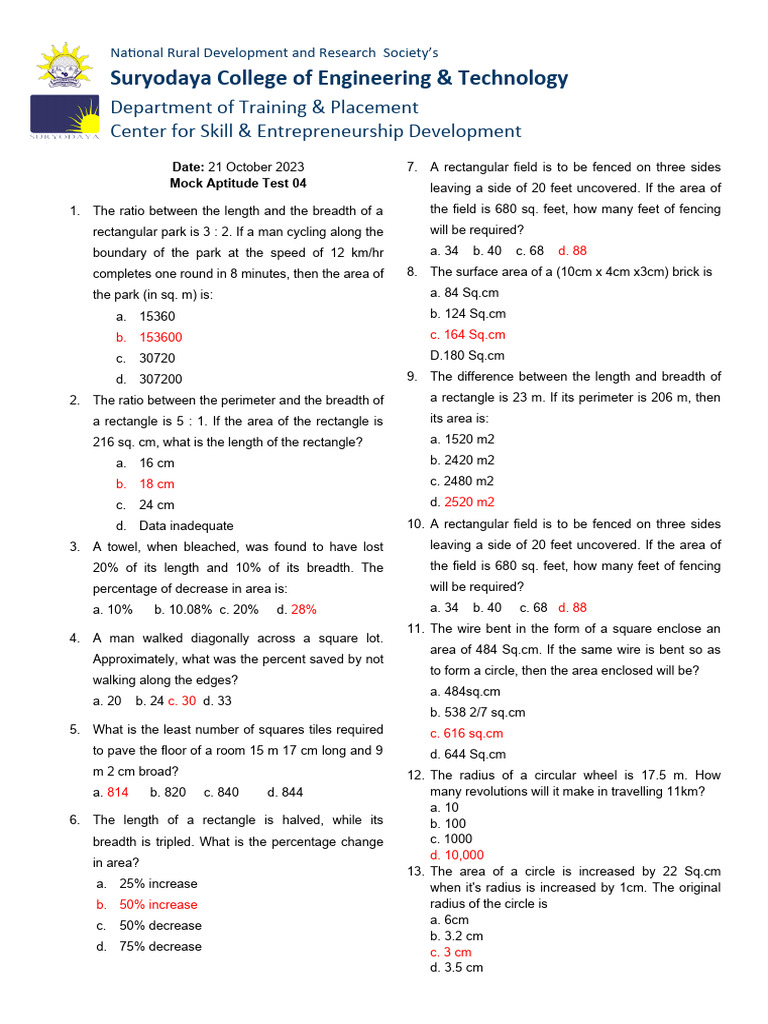 Apti 04 | PDF | Area | Interest