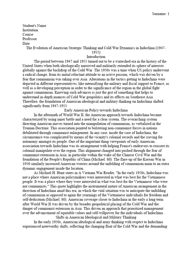 American Strategic Thinking and Cold War | PDF