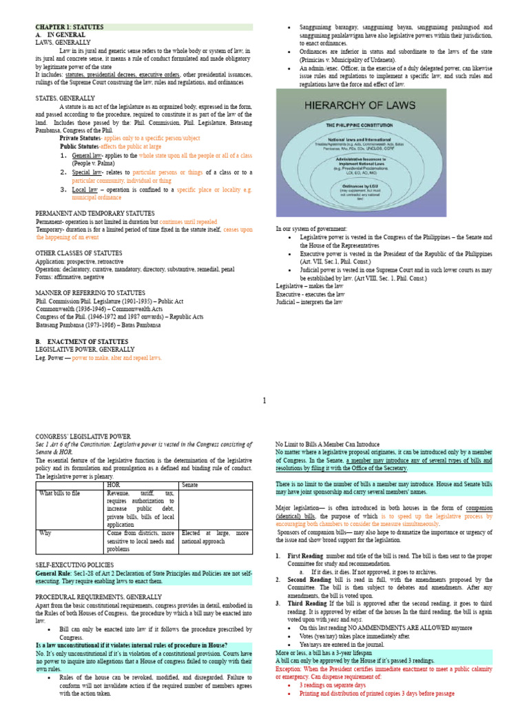 Understanding Philippine Statutes and Legislation | PDF | Bill (Law ...
