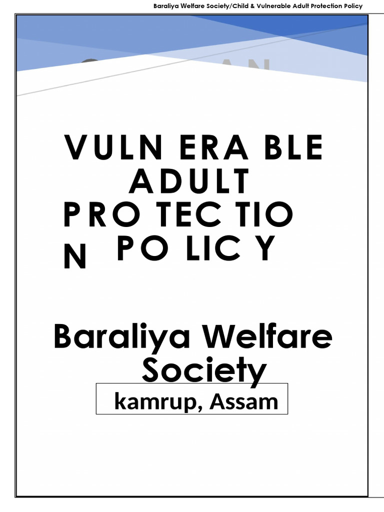Child - Vulnerable Adult Protection Policy | PDF | Child Protection