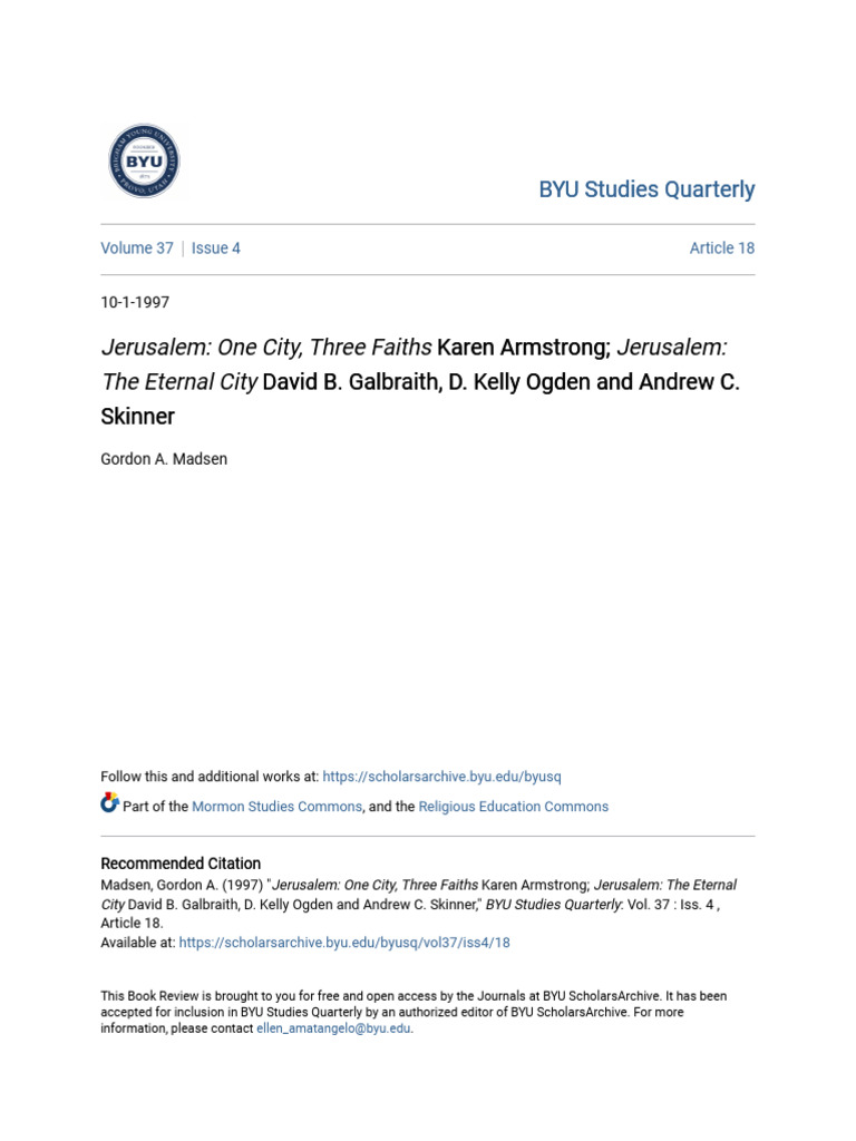 em - Jerusalem - One City Three Faiths - em - Karen Armstrong - em - J ...