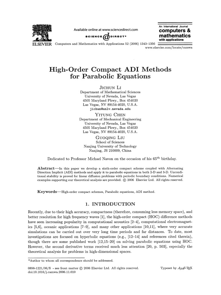 6th Order Compact | PDF