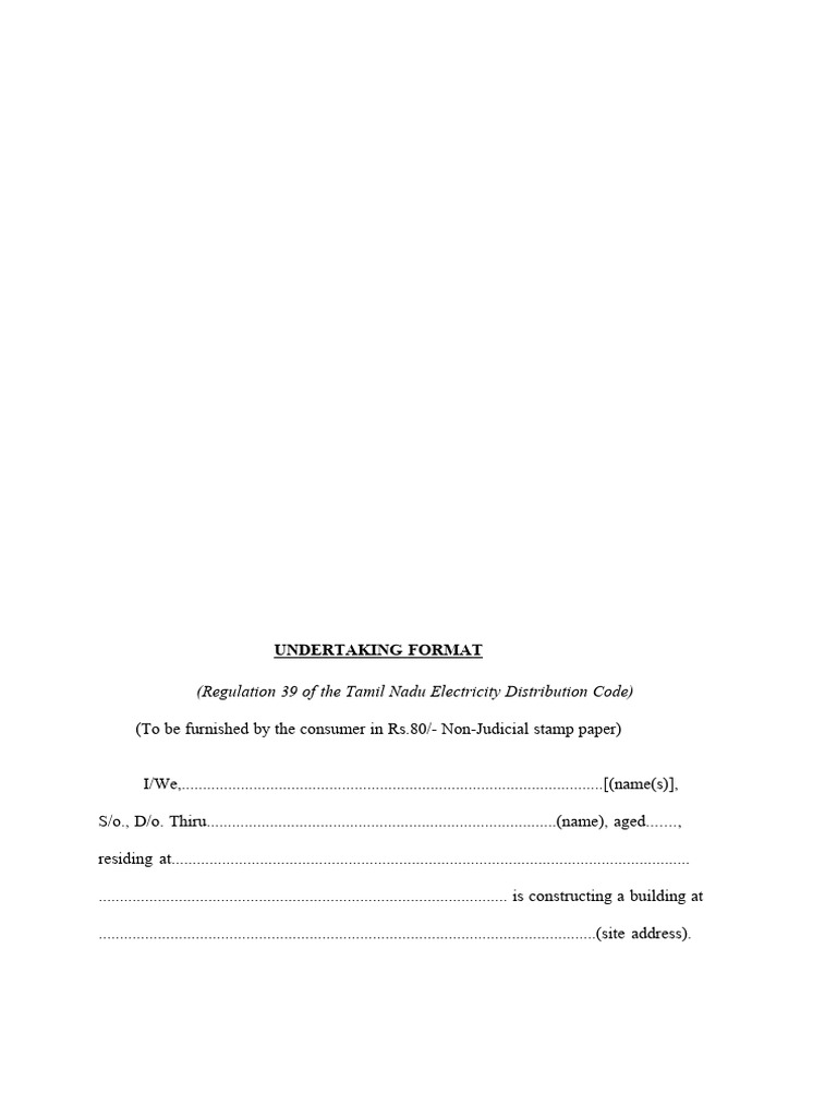 Undertaking Temporary | PDF