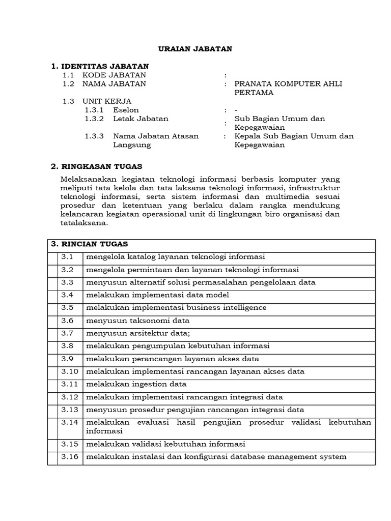 Pranata Komputer Ahli Pertama | PDF
