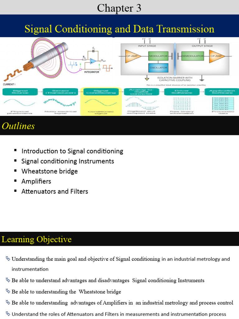 Chapter 3. Signal Conditioning & Data Transmission | PDF | Amplifier | Operational Amplifier
