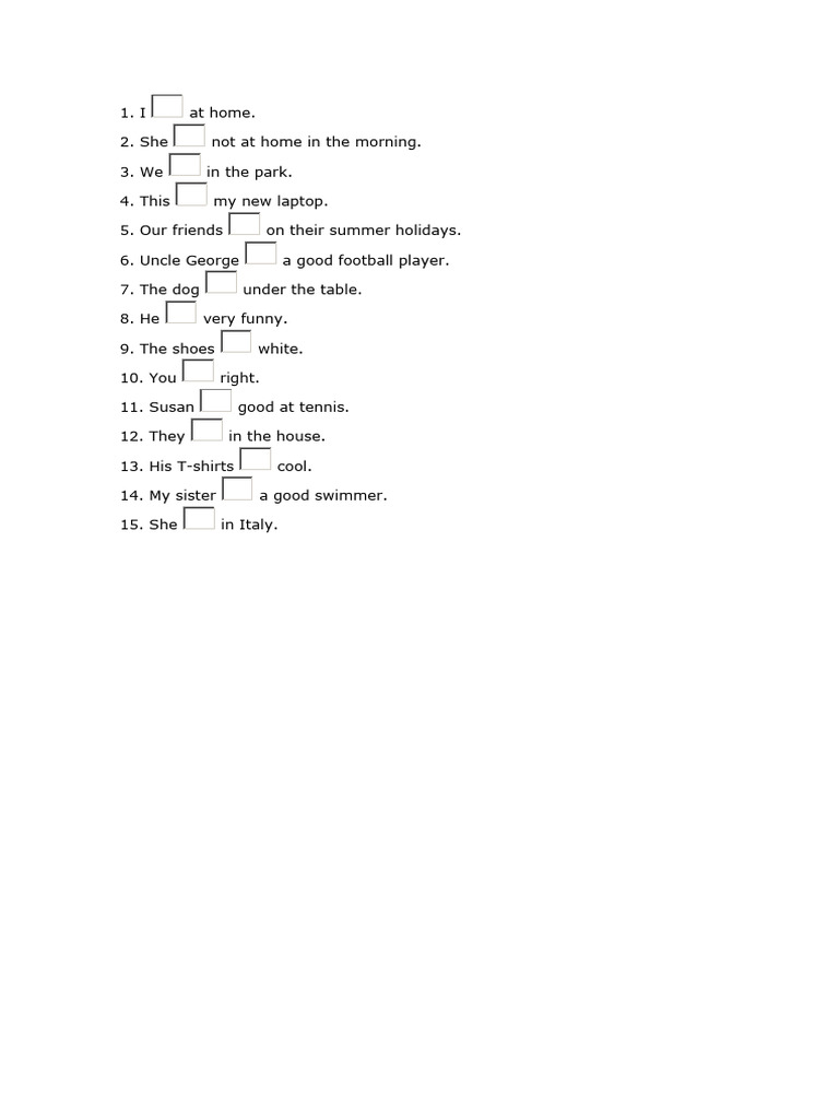 Verb To Be Exercises | PDF