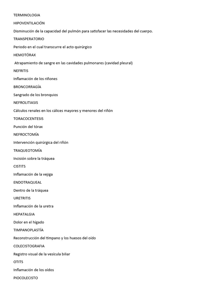 Glosario de Términos Médicos Esenciales | PDF | Inflamación | Medicina ...