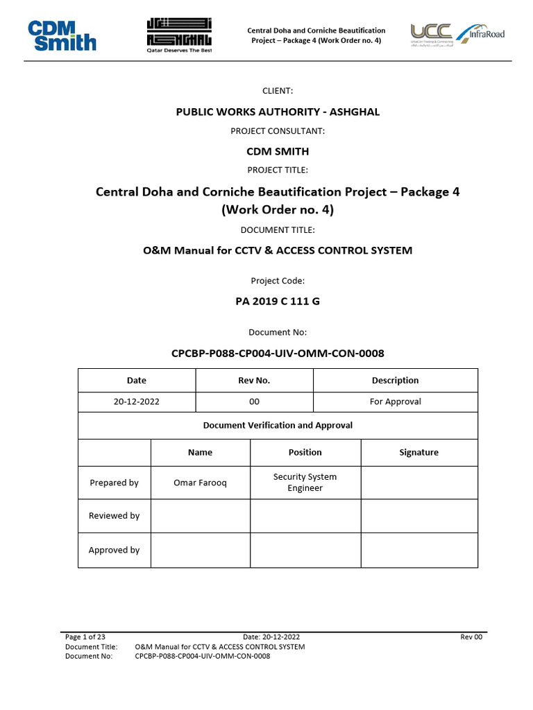 O&m Manual For Access Control System | PDF | Hdmi | Closed Circuit ...
