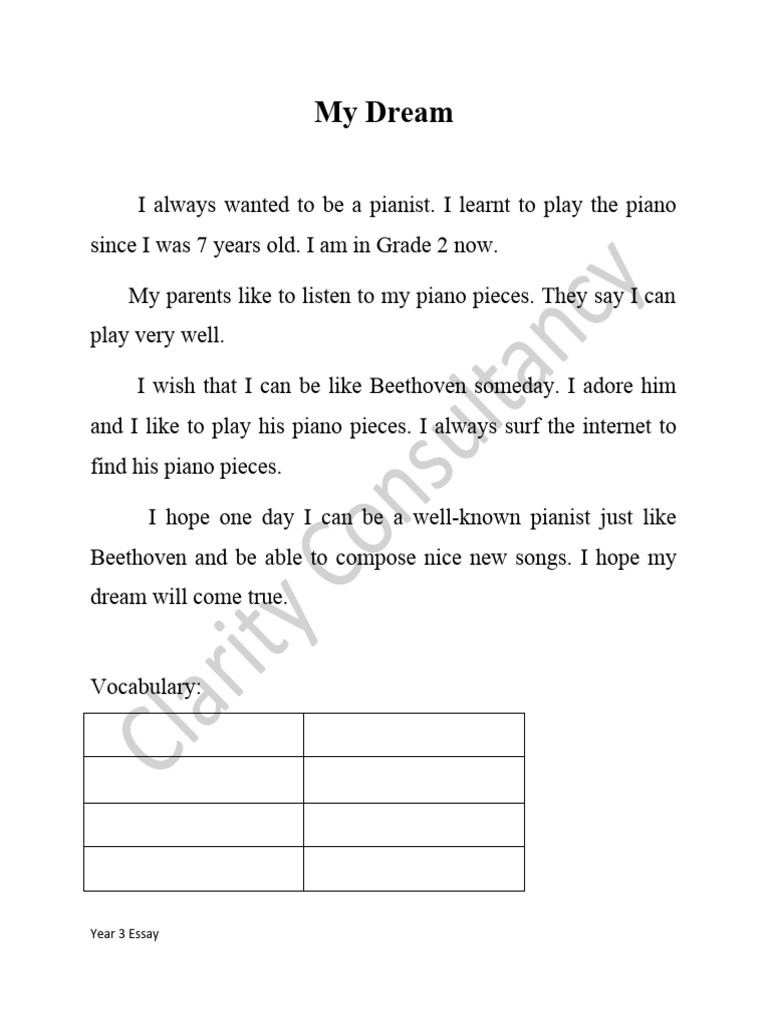 Year 3 Essay | PDF