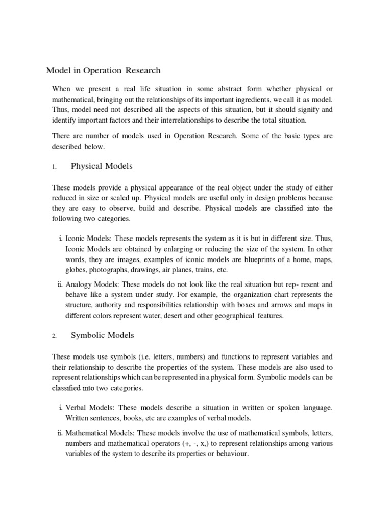 L 2 Model in Operation Research | PDF