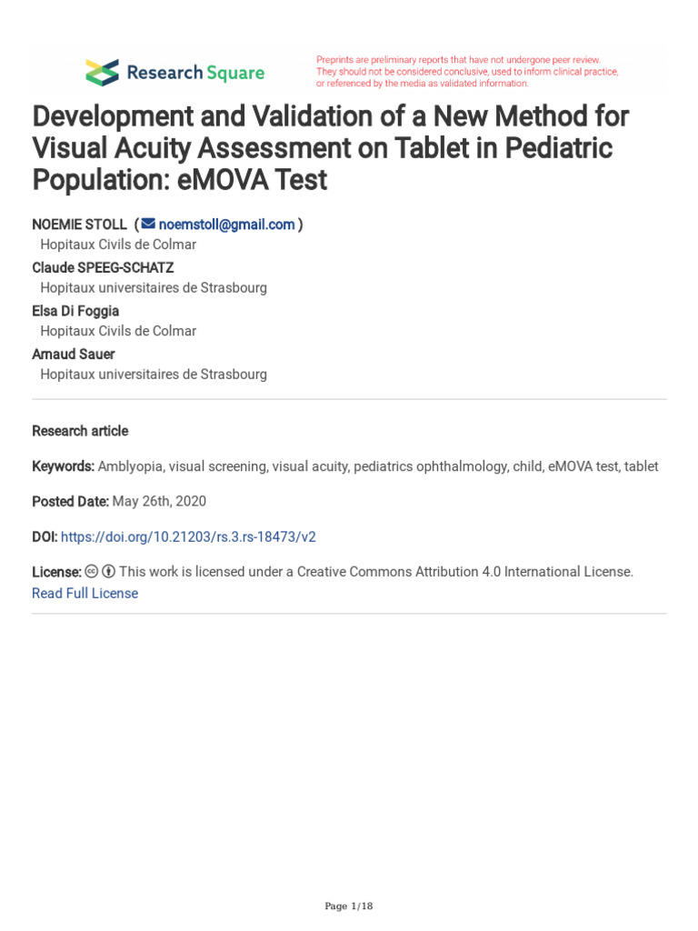 Development and Validation of A New Method For A New Method For VIsual Acuity Assesment On ...