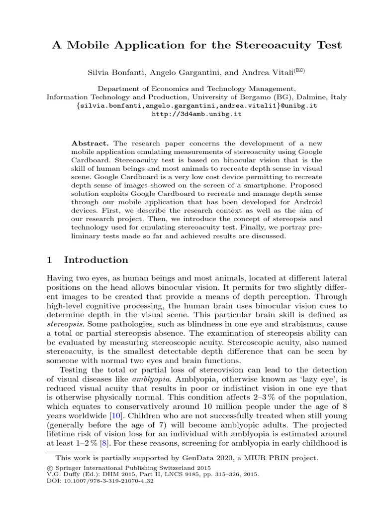 A Mobile Application For The Stereoacuity Test | PDF | 3 D Film ...