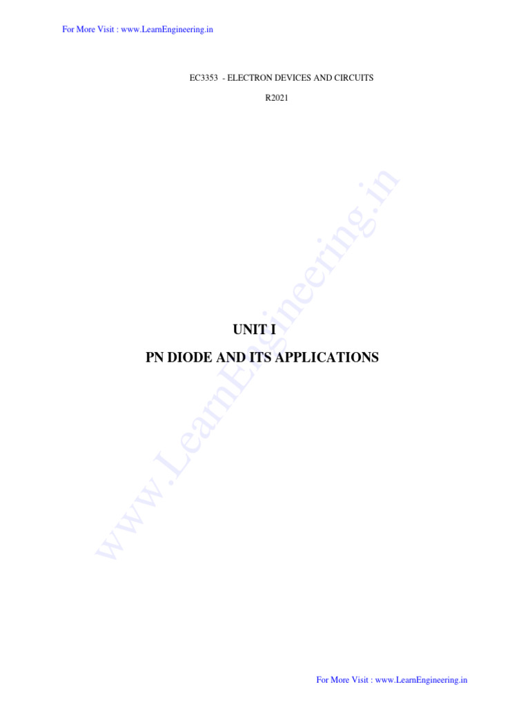EC3353 Electron Devices and Circuits 01 - by LearnEngineering - in | PDF | Doping (Semiconductor ...