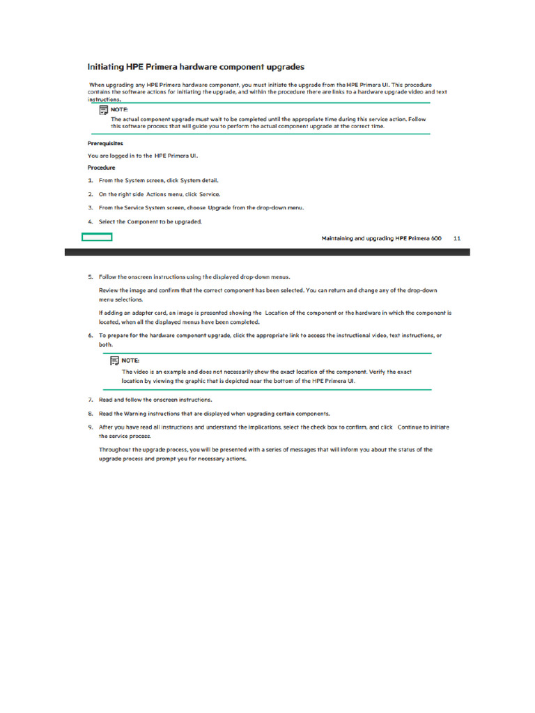 How-Initiating HPE Primera Hardware Upgrade | PDF