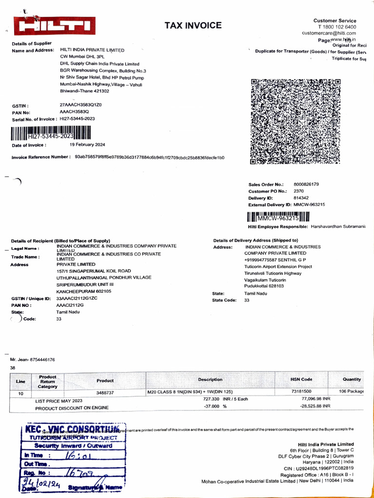 Hilti | PDF | Value Added Tax | Invoice