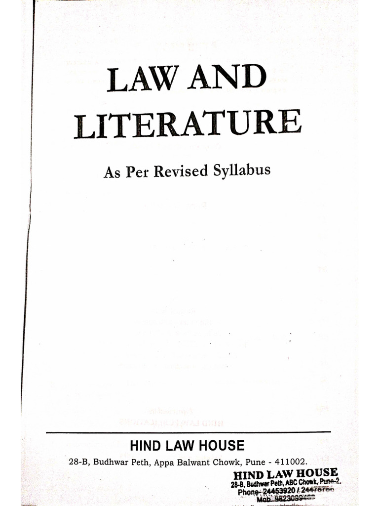 Law and Literature Notes | PDF