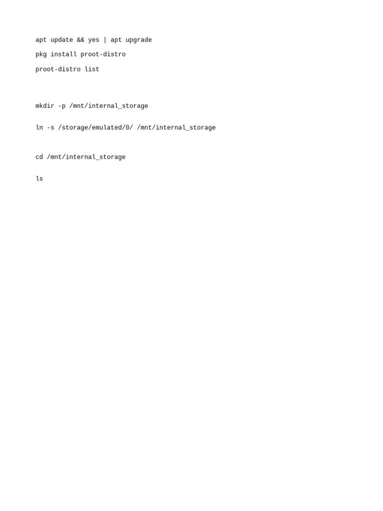 APT Commands for Proot-Distro Setup | PDF | Computing