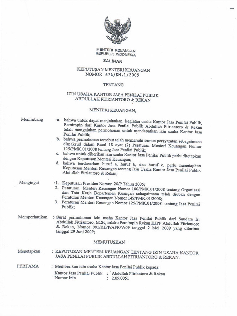 Surat Izin Usaha KJPP | PDF