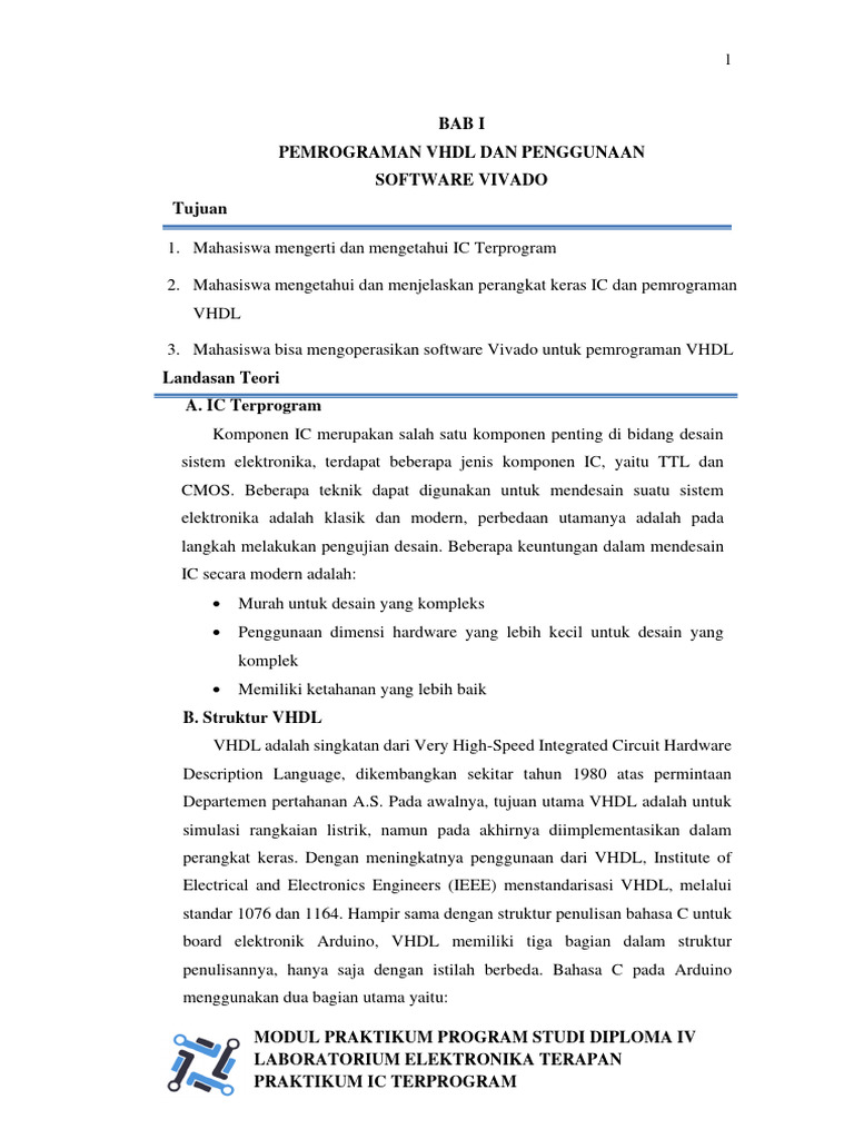 VHDL & Vivado untuk IC Terprogram | PDF