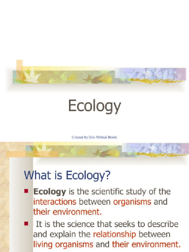 Lecture - 1 Ecology | PDF