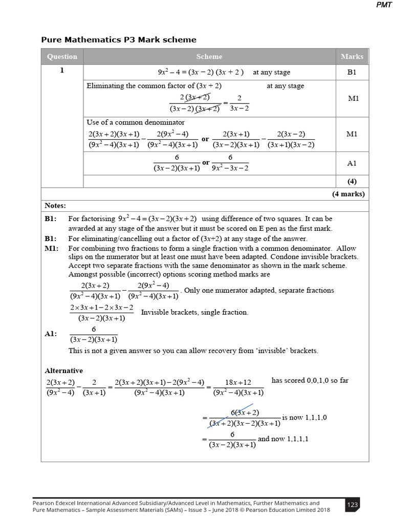 Specimen 2018 MS | PDF