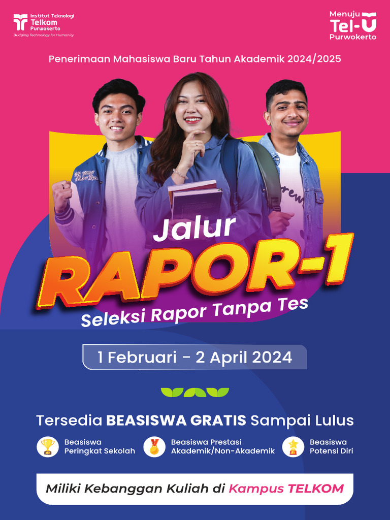 Flyer Jalur Rapor 1-IT Telkom Purwokerto | PDF