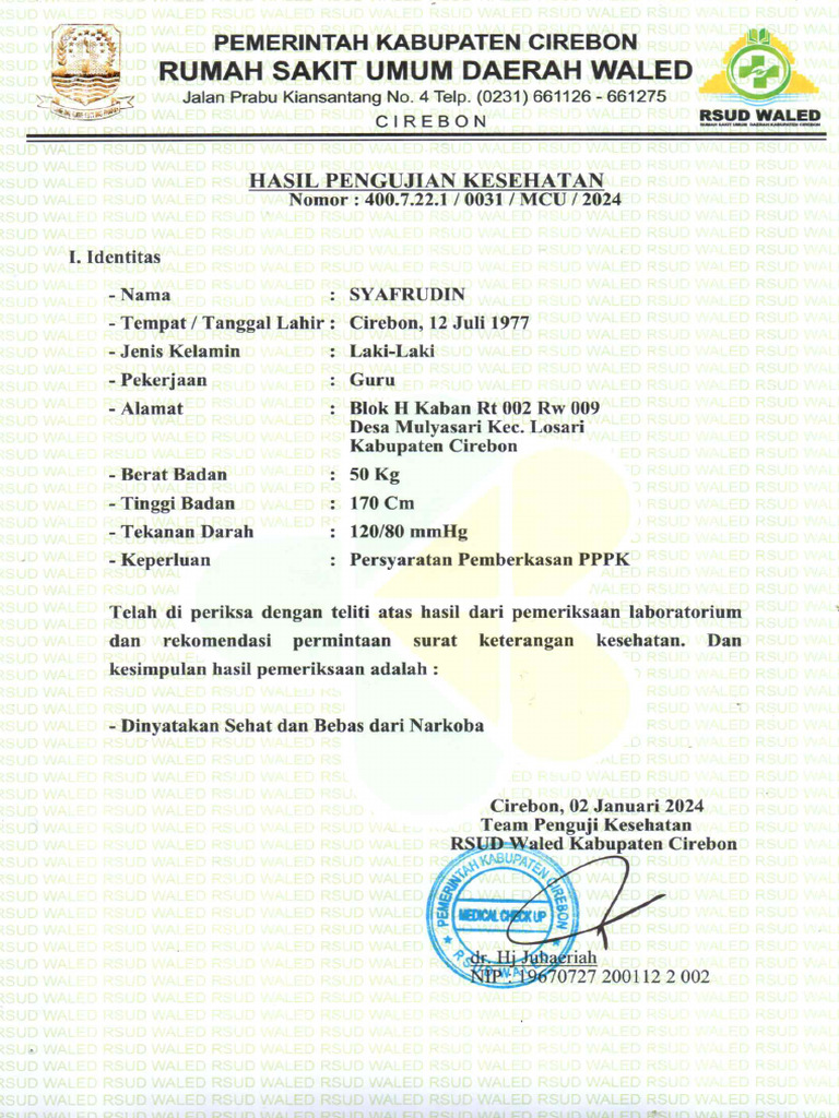 Bebas Narkoba Syafrudin PPPK | PDF