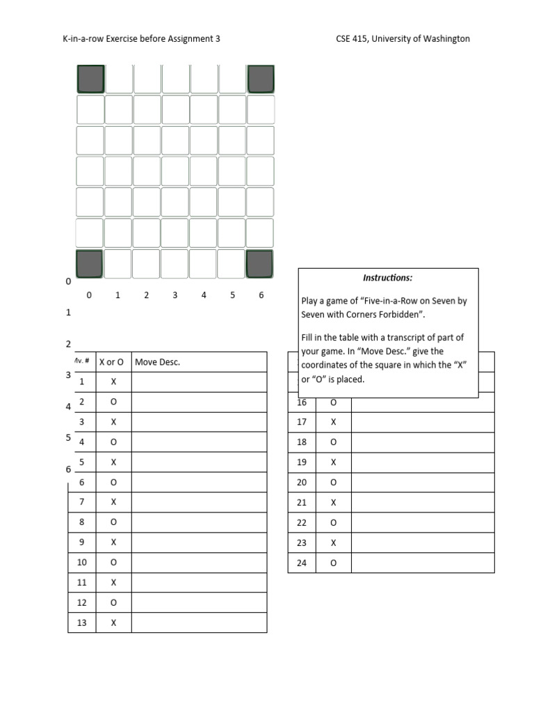Five in A Row Activity | PDF