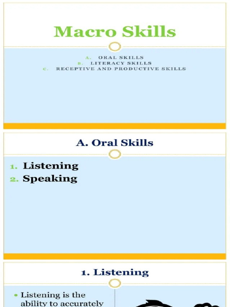 Four Macro Skills For Me | PDF