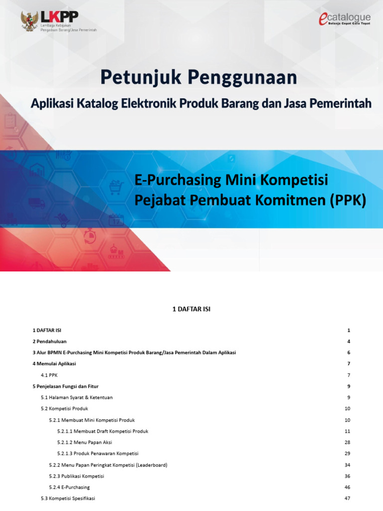 Petunjuk Penggunaan Aplikasi E Purchasing Mini Kompetisi Ppk 15