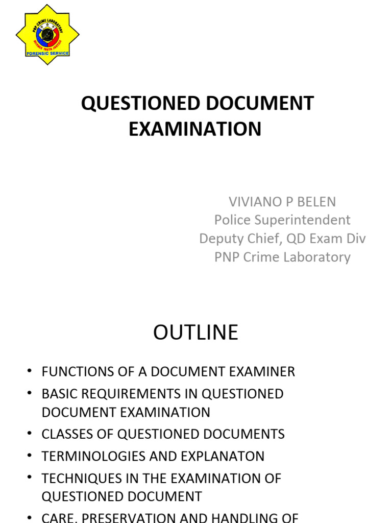 Questioned Document Examination For Sir A | PDF | Typewriter | Ultraviolet
