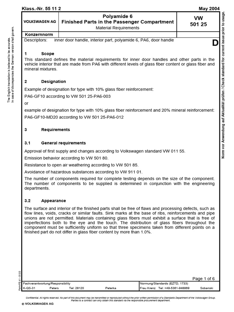 VW - 50125 - EN - 2004-05-01 Polyamide 6 Finished Parts in The ...