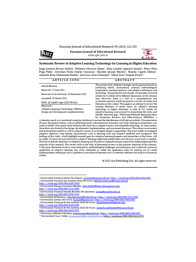 Munoz et al 2022 | PDF | Learning | Educational Technology