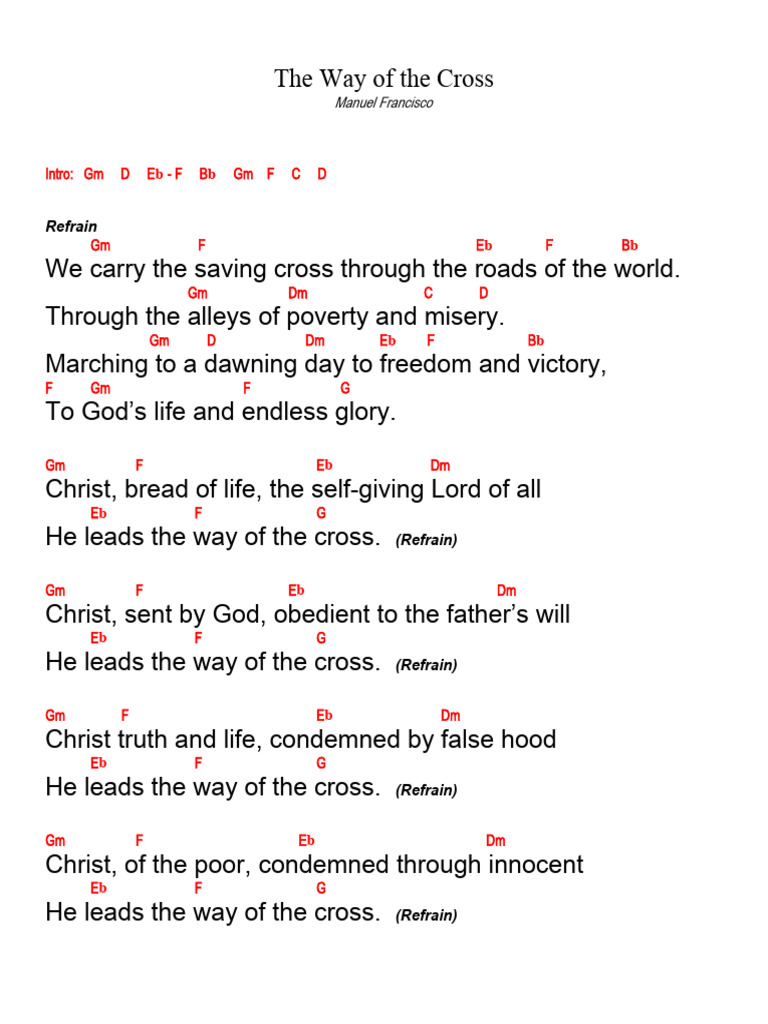 Way of the Cross Lyrics and Chords | PDF | Jesus | Christian Belief And ...