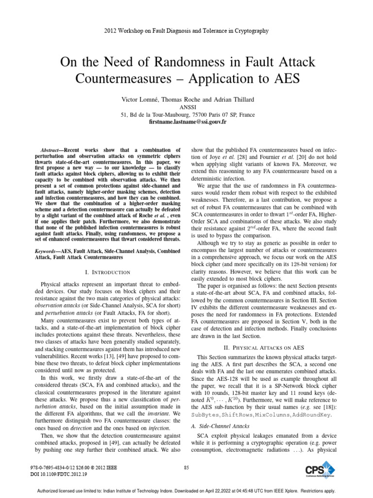 MM Countermeasure | PDF | Encryption | Cryptography
