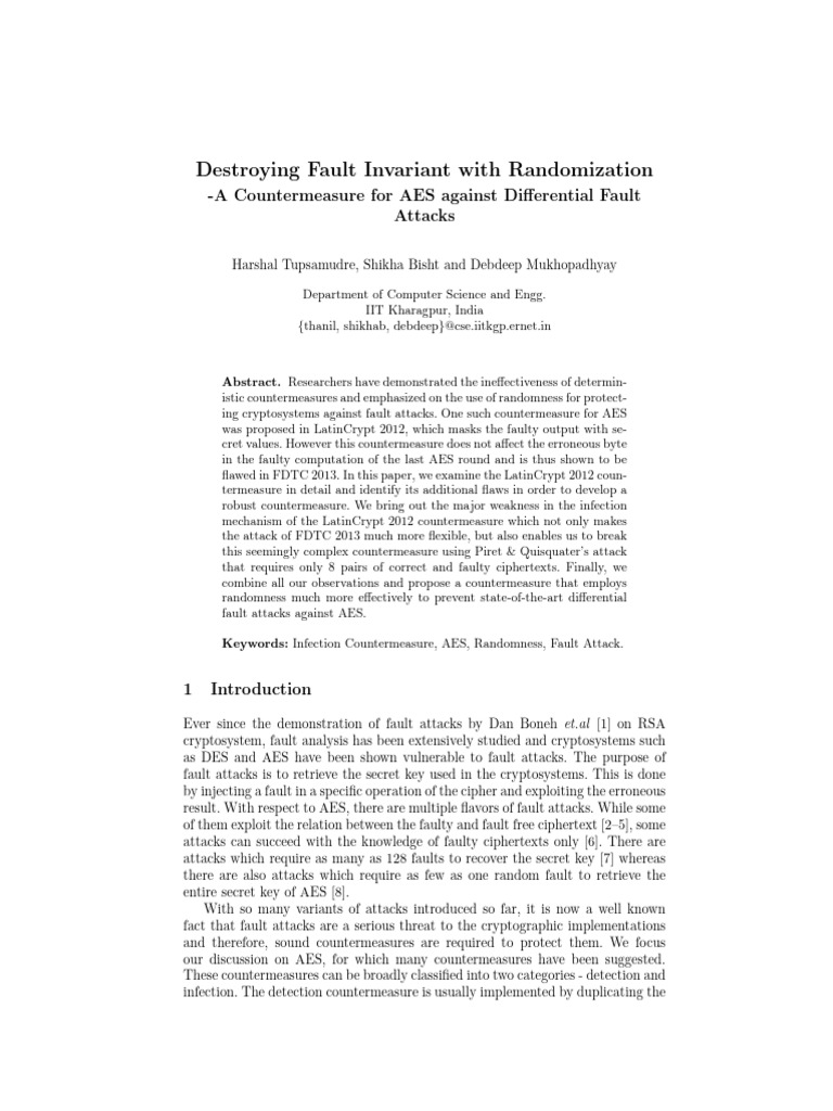 RR Countermeasure | PDF | Cryptography | Secrecy