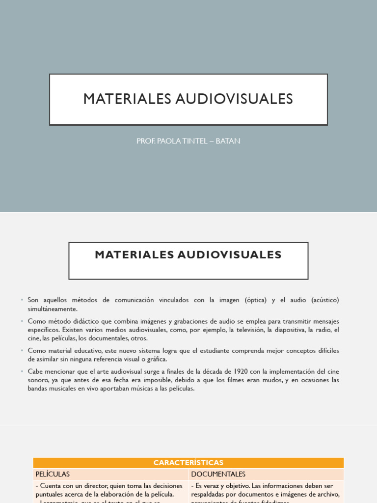 Materiales Audiovisuales | PDF | Imagen | Documental