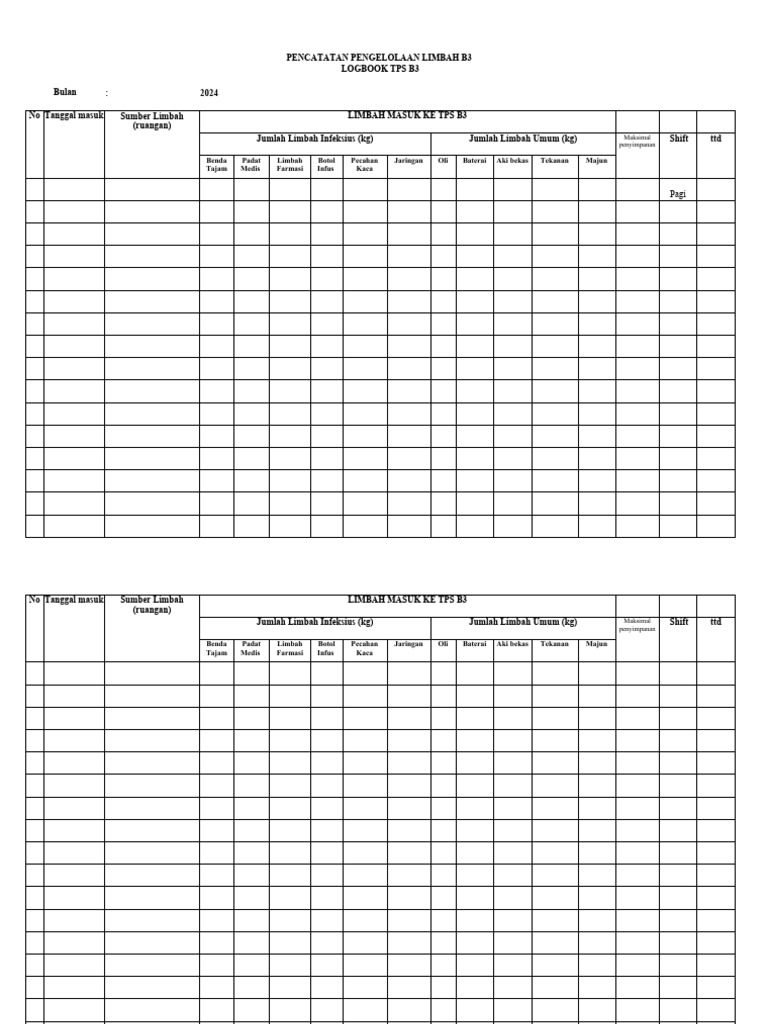 Logbook TPS Medis Dan Domestik | PDF