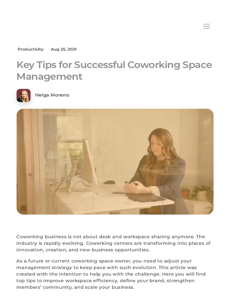 Key Tips For Successful Coworking Space Management Andcards Pdf