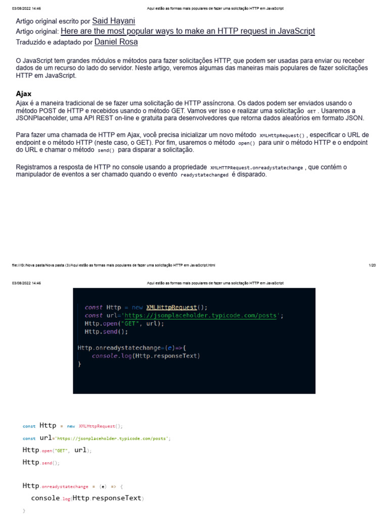 Aqui Estão As Formas Mais Populares de Fazer Uma Solicitação HTTP em ...